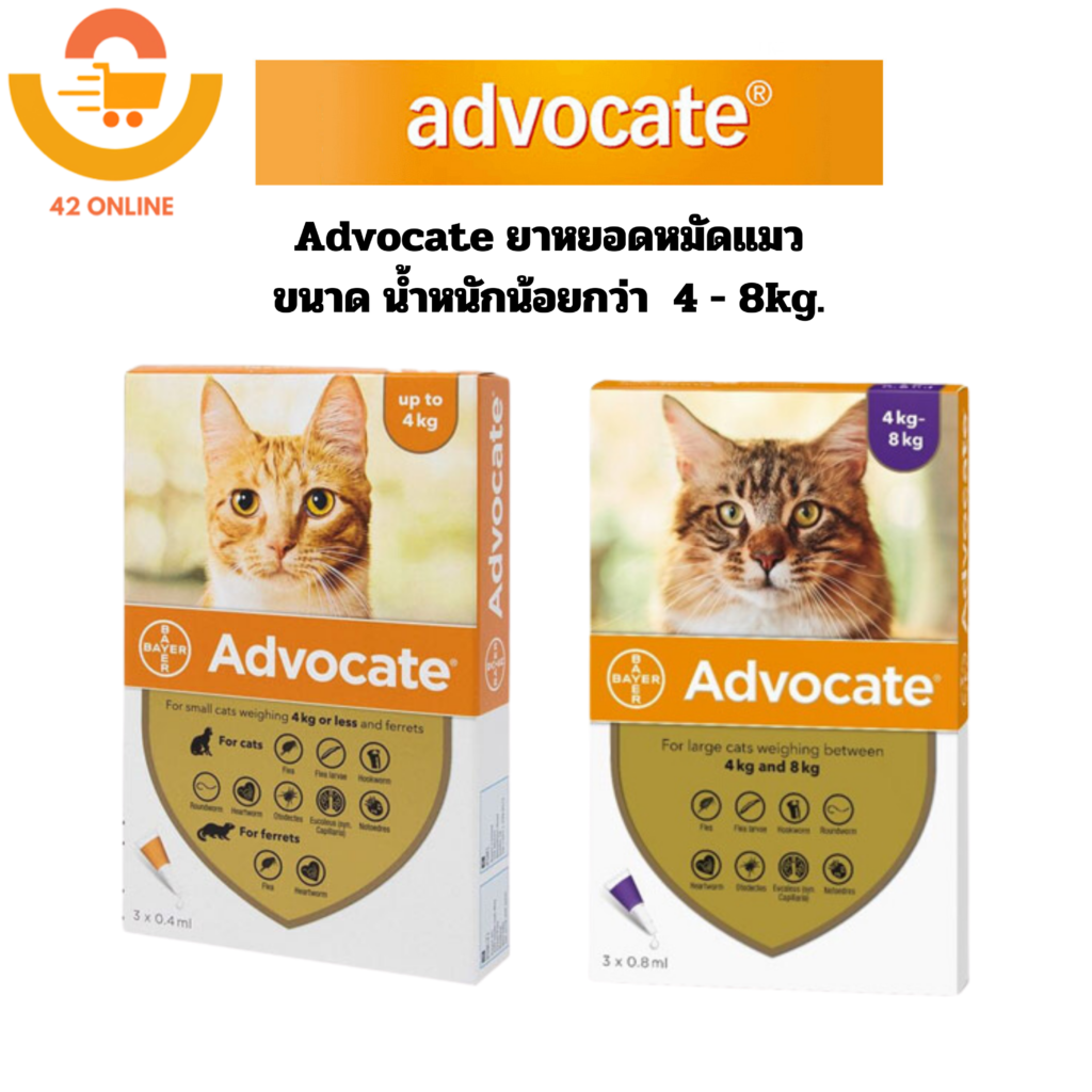 Advocate for cat ผลิตภัณฑ์หยดหลัง กำจัดหมัด สำหรับแมว - 42 ONLINE CO.,LTD
